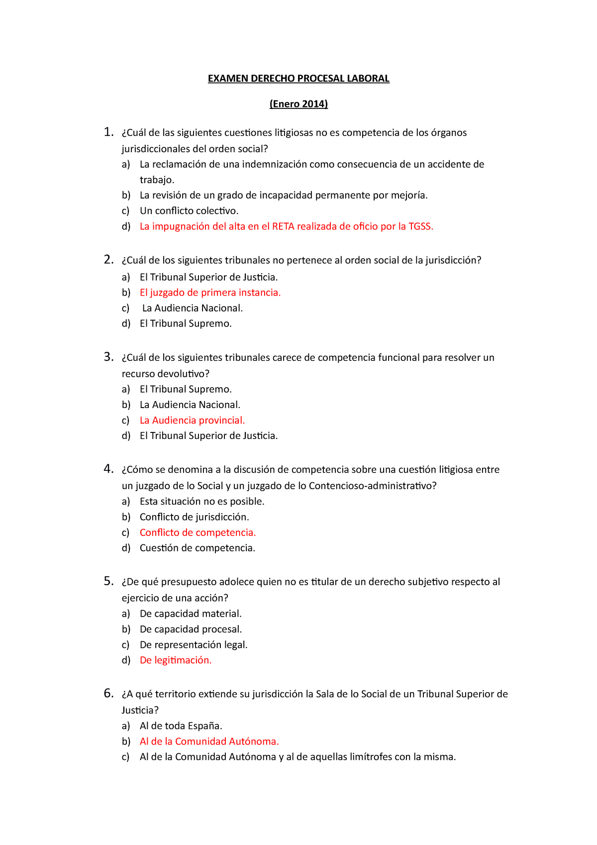 Examen Derecho Enero Completo 250 Preguntas Resuelto