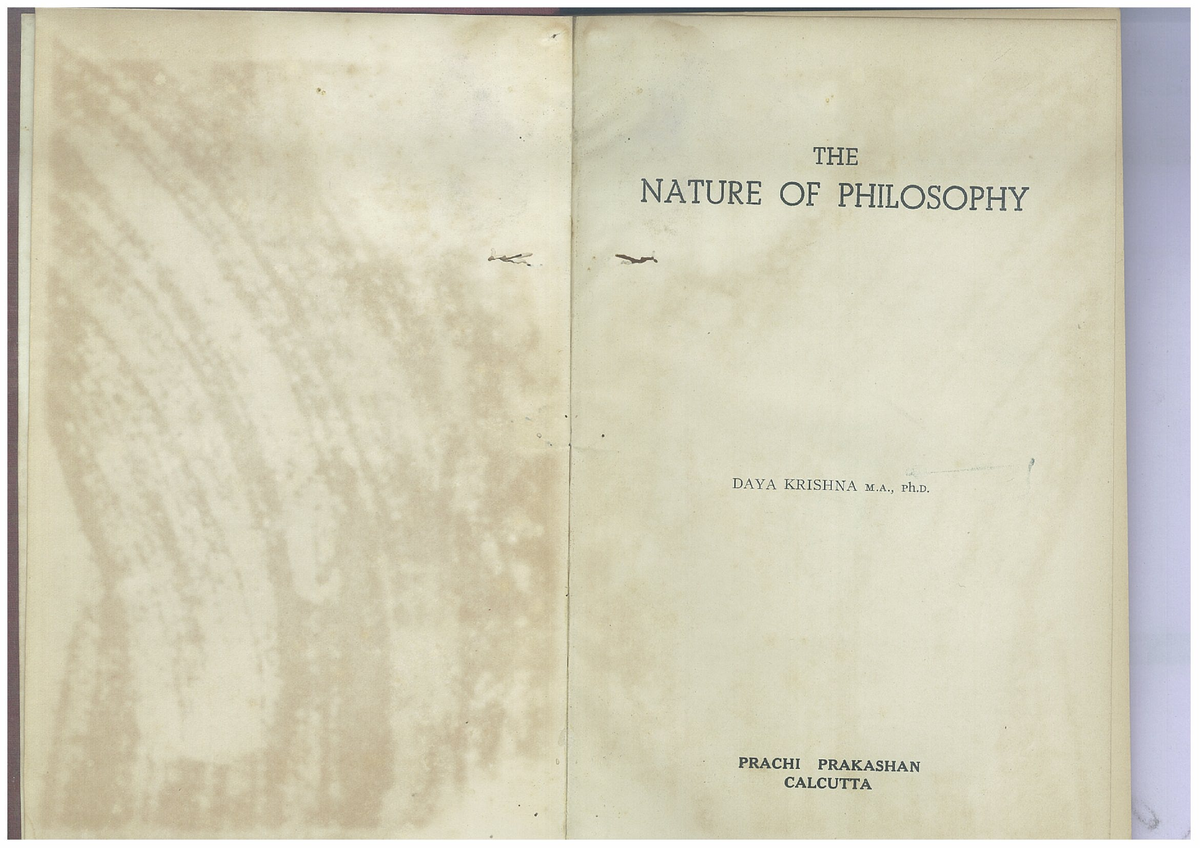 The Nature Of Philosophy Daya Krishna Pp 1 49 Philosophical Studies