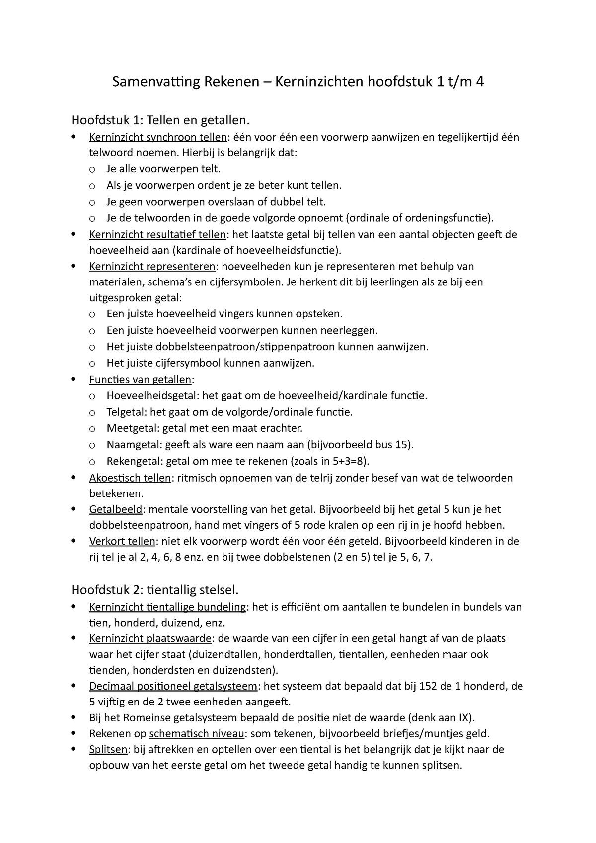 Samenvatting Rekenen En Wiskunde In De Praktijk Samenvatting Rekenen