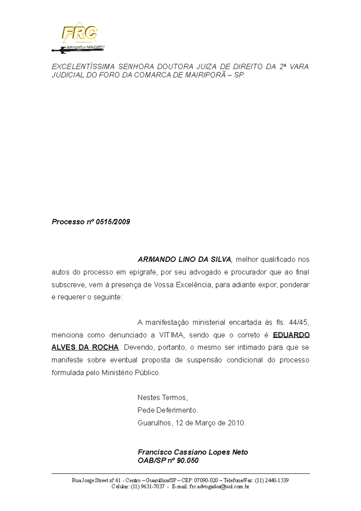 Petição 3 Modelo De Peça Prática Processual Nos Moldes Da Legislação