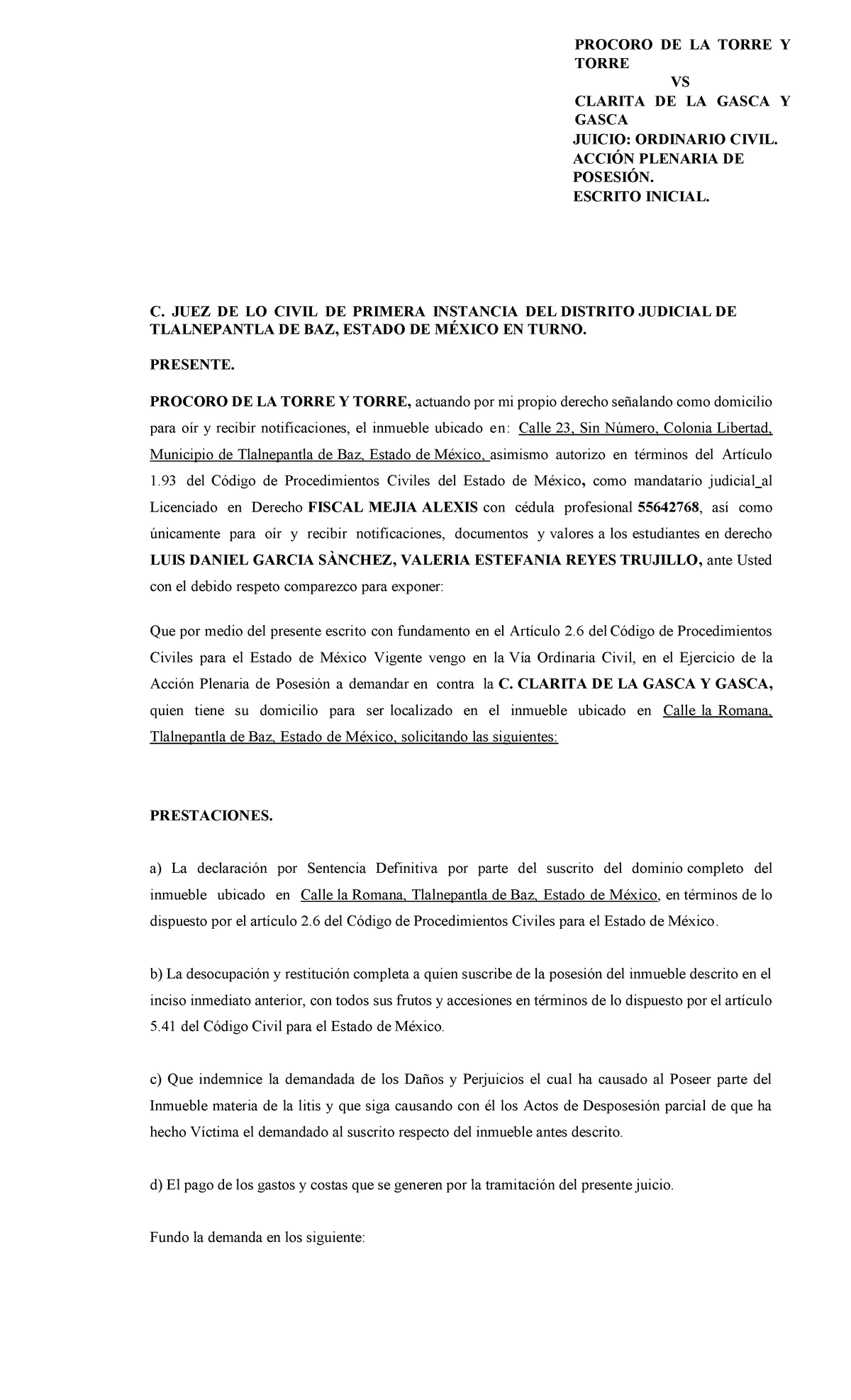 Introducir 83 Imagen Modelo De Escrito Inicial De Demanda Juicio