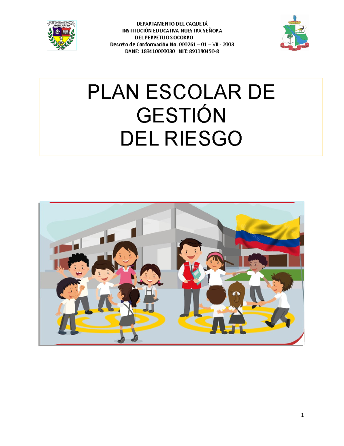 Plan Gestion Del Riesgo Ie Perpetuo Socorro 2023 Ok InstituciÓn