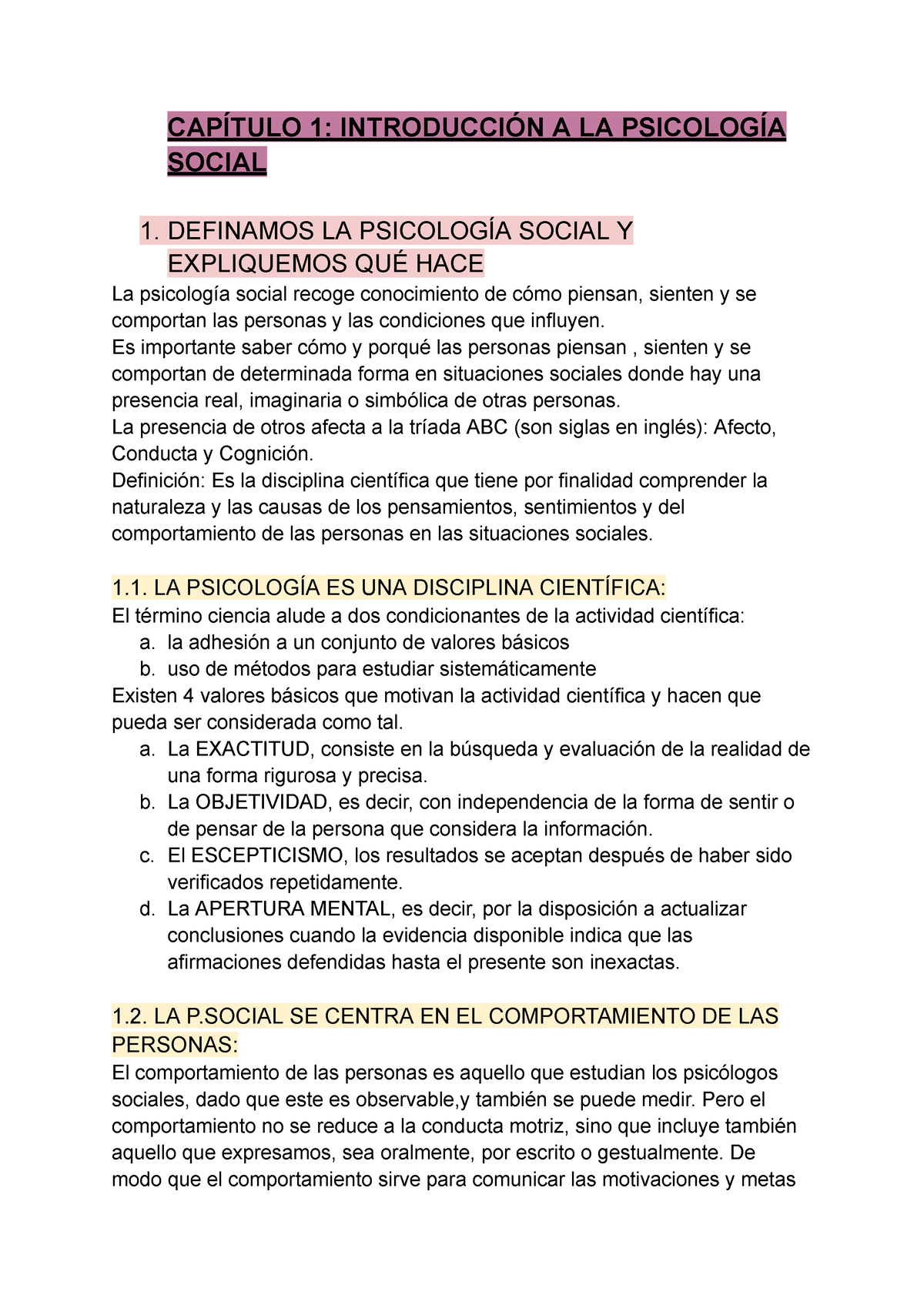 CapÍtulo 1 Introducción A La Psicología Social CapÍtulo 1