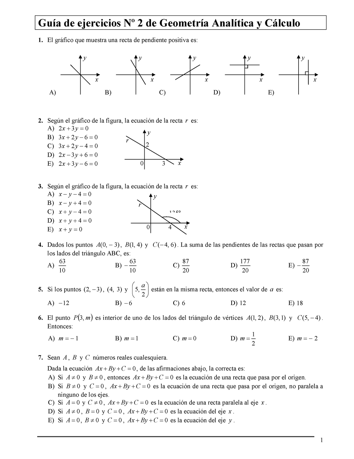 Guía 2 Analitica Resumen Geometría Analítica Y Cálculo El Gráfico