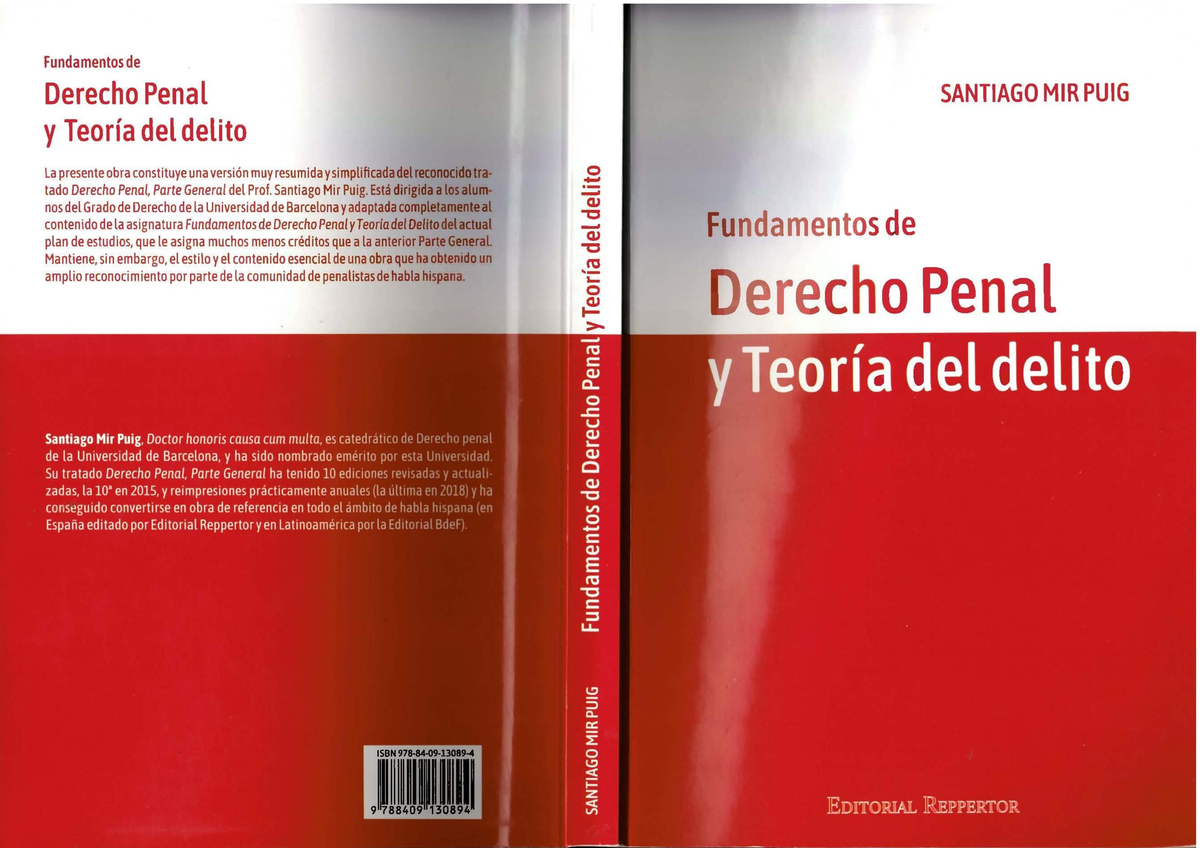 Pt 1 Mir Puig Santiago Fundamentos De Derecho Penal Y Teoria Del