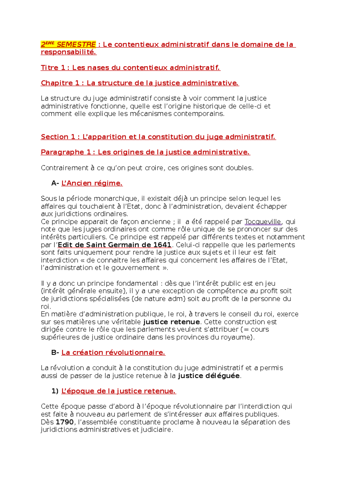 Droit Administratif 2eme Semestre 2eme Semestre Le Contentieux