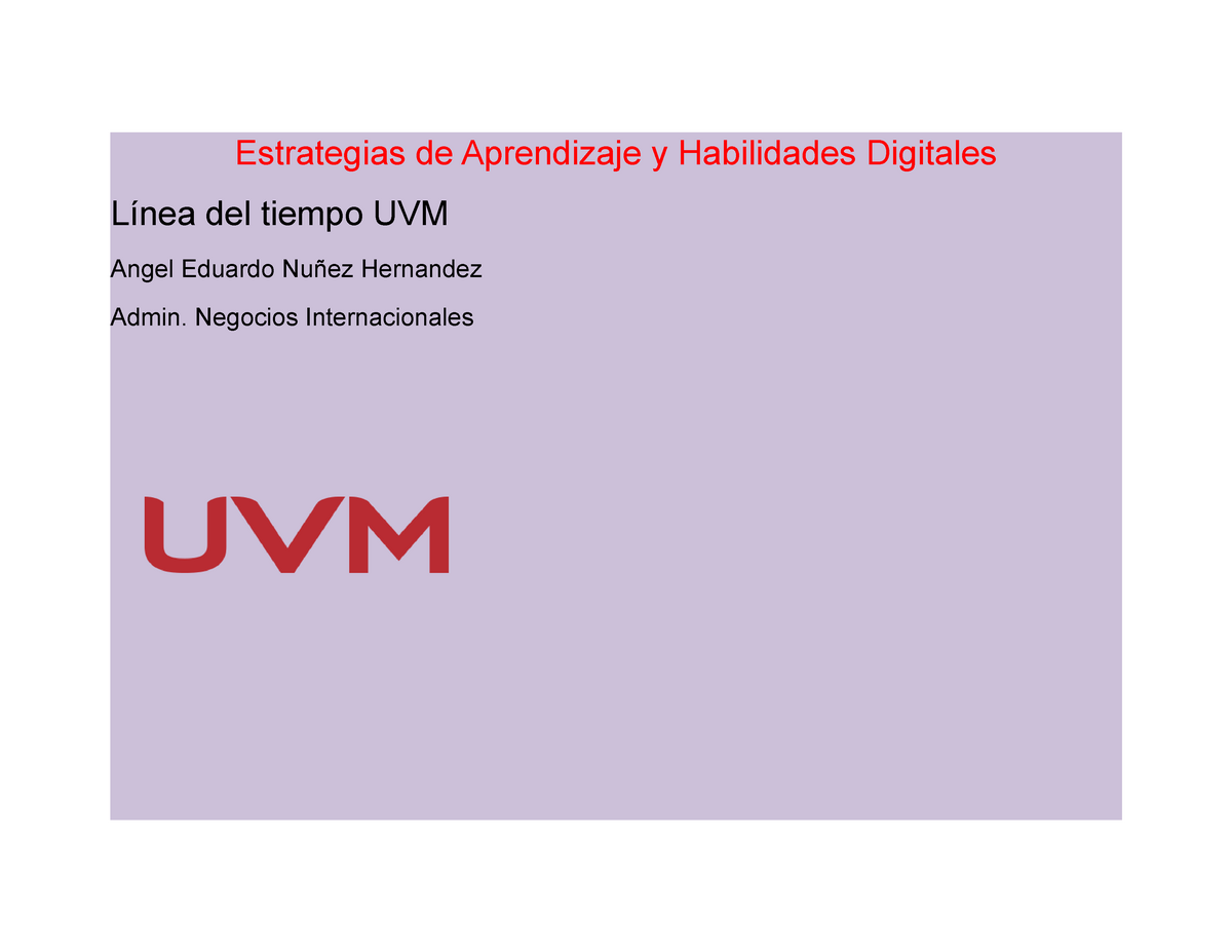 Linea Del Tiempo Uvm Estrategias De Aprendizaje Y Habilidades