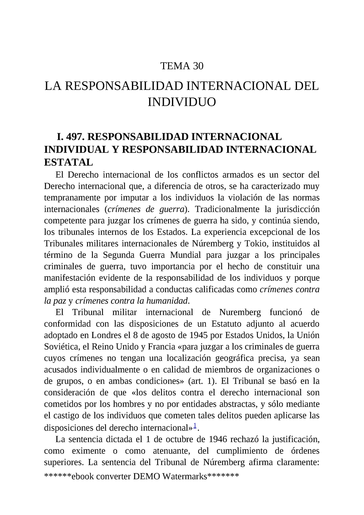 Derecho Internacional Tema 17 Responsabilidad Inter Penal Del Individuo