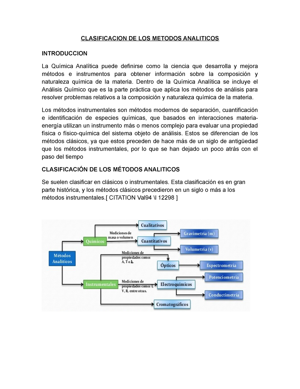 1 Clasificacion De Los Met Analiticos Instrumentales Clasificacion