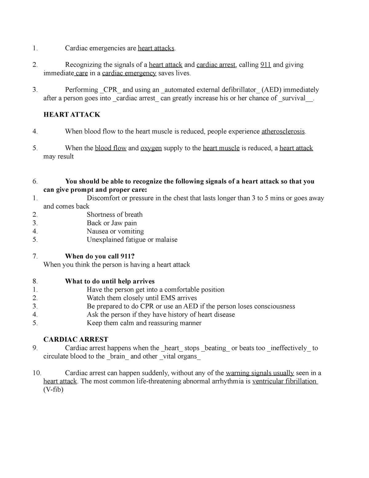 Health How To Respond To Emergencies Chapter 3 Cardiac Emergencies