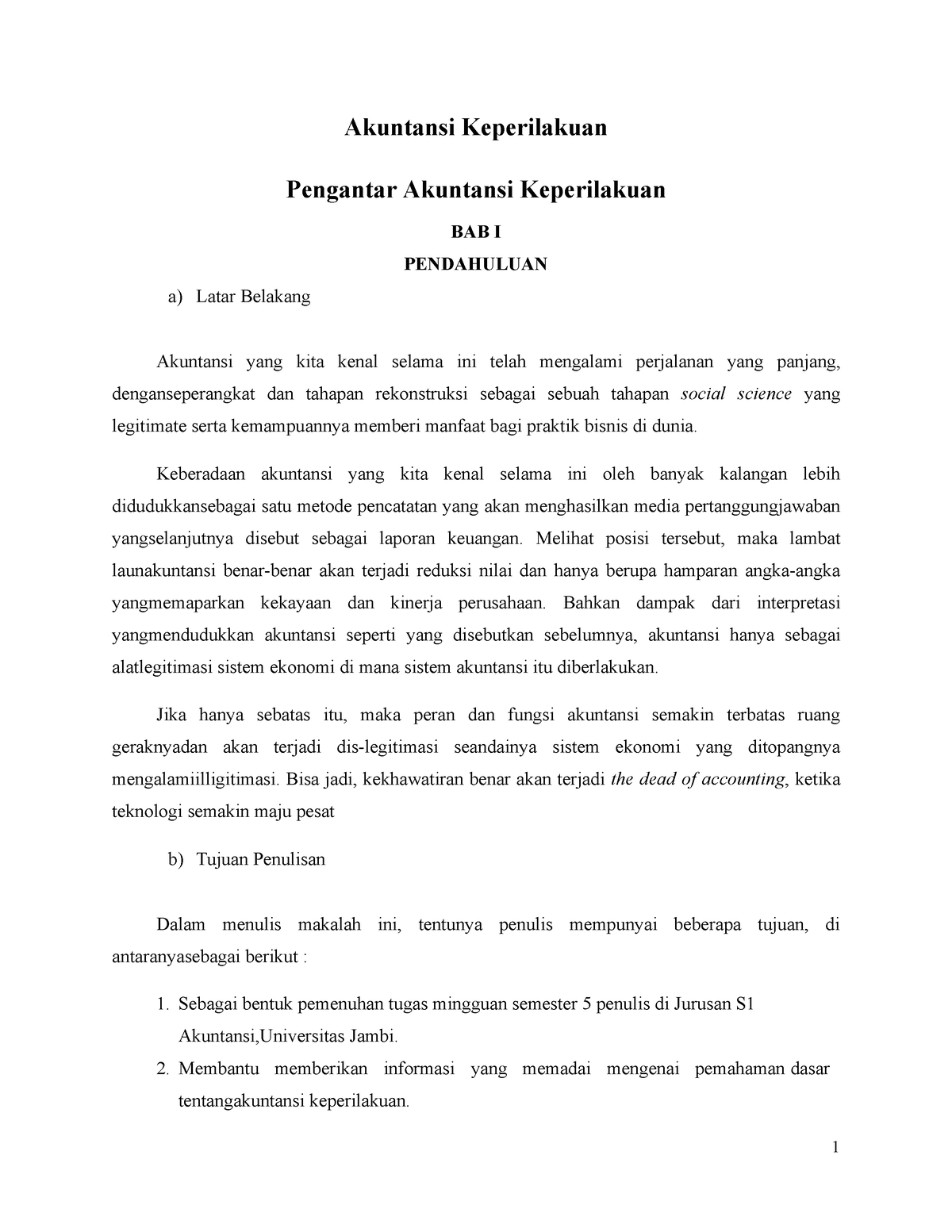 Makalah Pengantar Akuntansi Keperilakuan 1 Akuntansi Keperilakuan