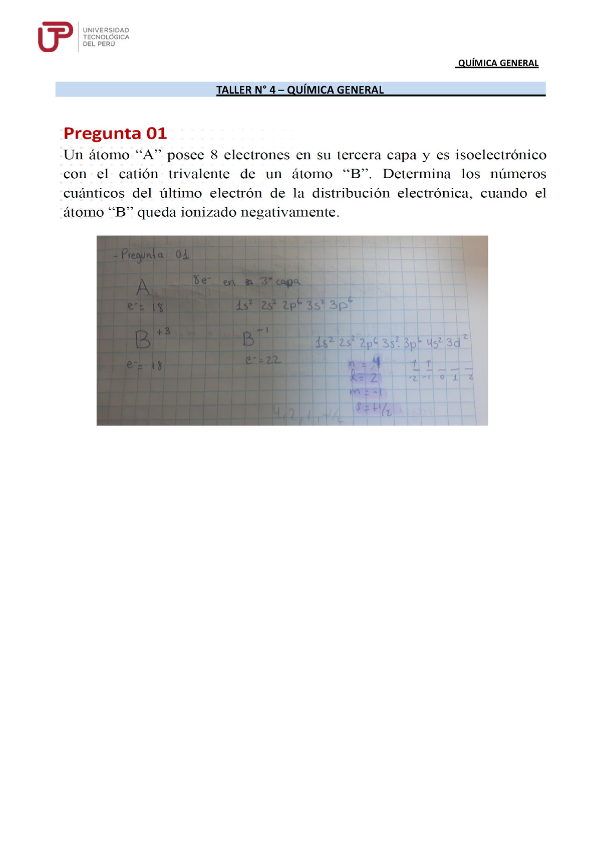 S08s2 Taller N° 4 Quimica General 17871 Taller N° 4 QuÍmica