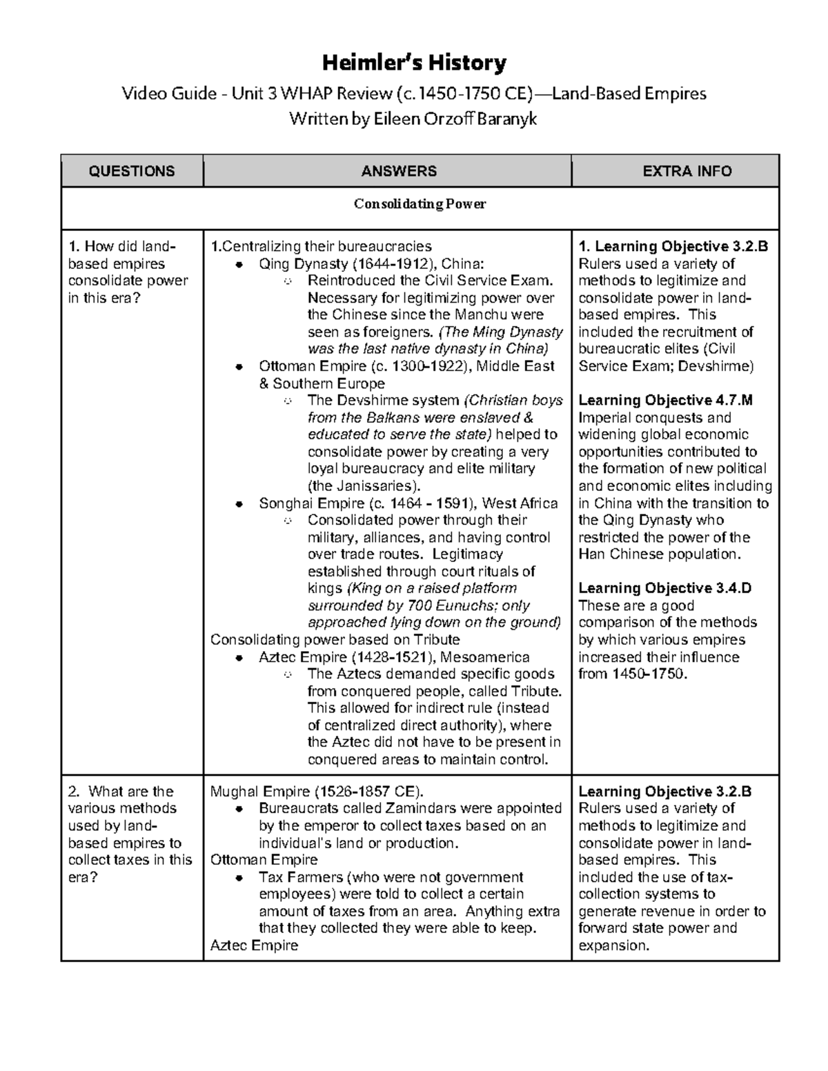 Answers Unit 3 Review Heimler S History Whap Video Guide Video Guide