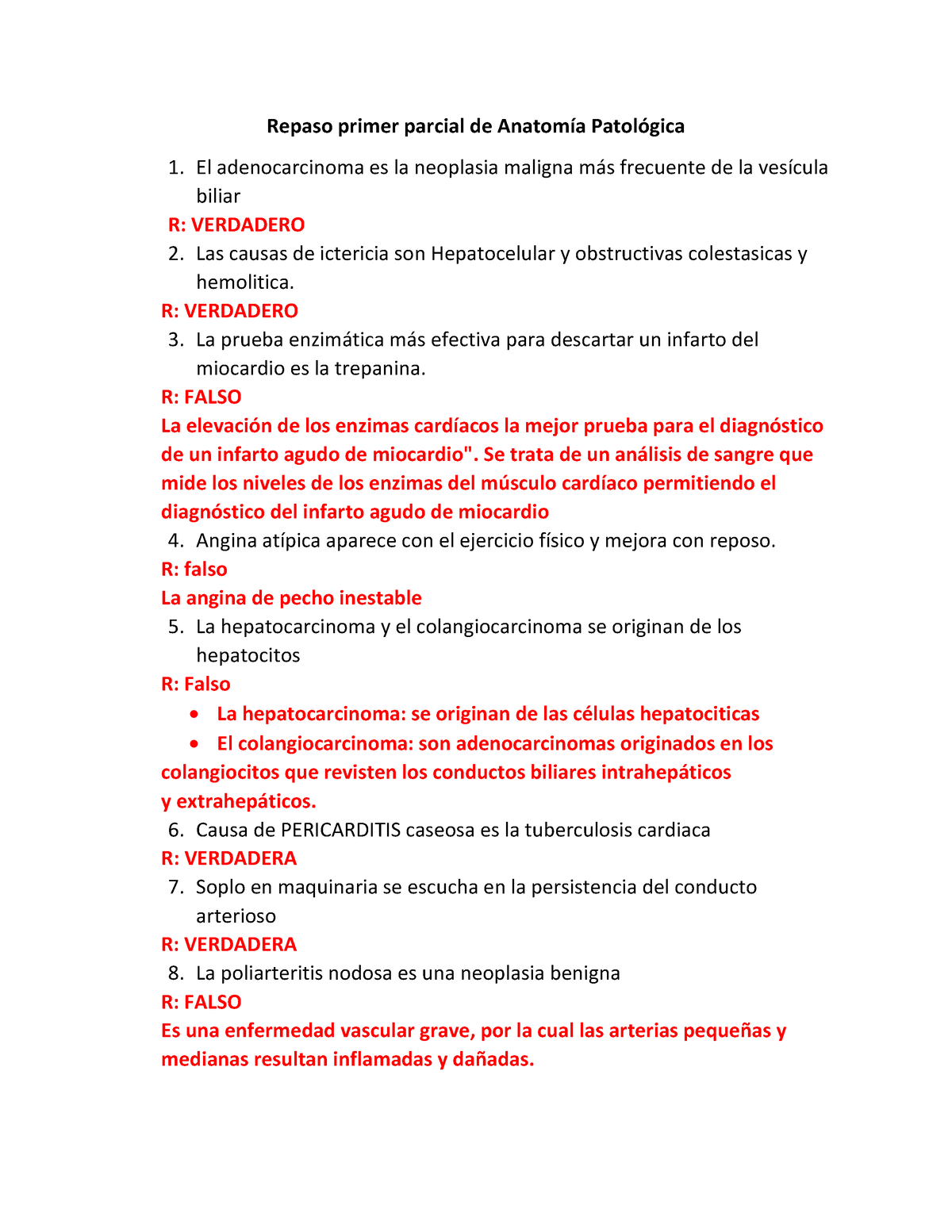 Repaso Primer Parcial De Anatomía Patológica Definitivo Repaso Primer