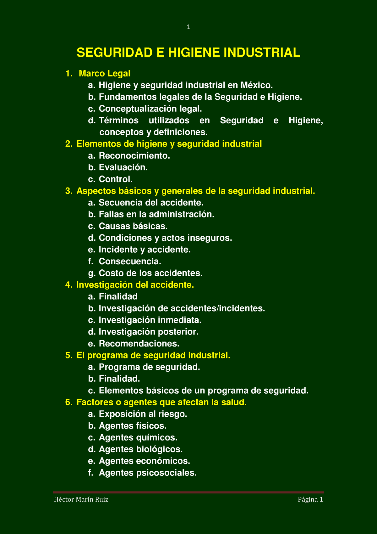 Legal Seguridad E Higiene Industrial Marco Legal A Higiene Y