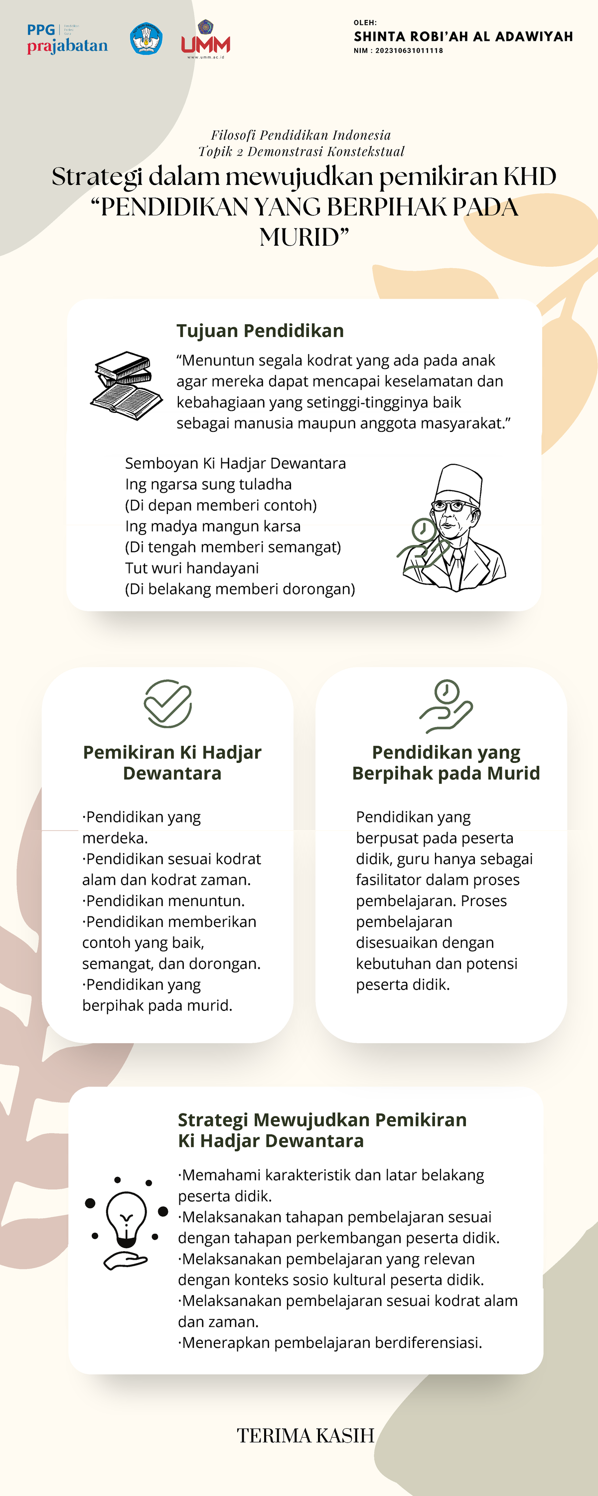 Strategi Dalam Mewujudkan Pemikiran Khd “ Pendidikan Yang Berpihak Pada