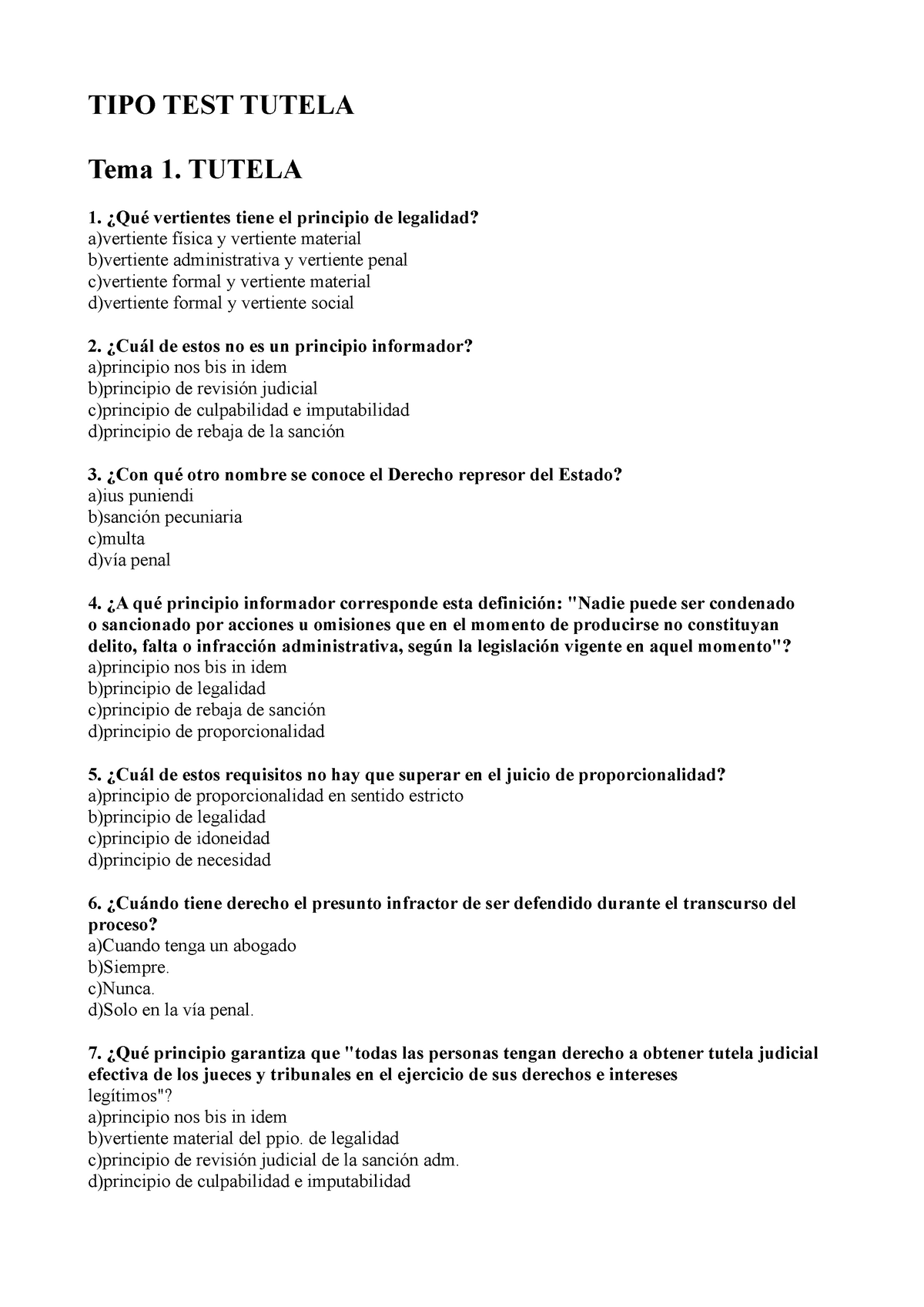 Exámenes Tipo Test Resueltos Temas 1 10 Tipo Test Tutela Tema 1