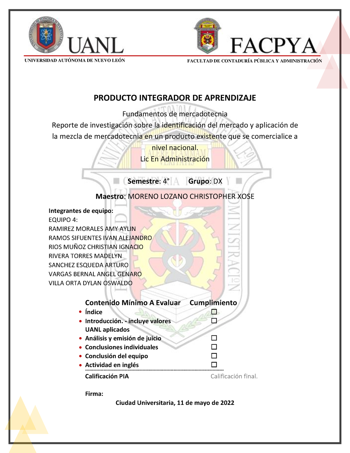 Pia Mercadotecnia Eq4 Producto Integrador De Aprendizaje Fundamentos