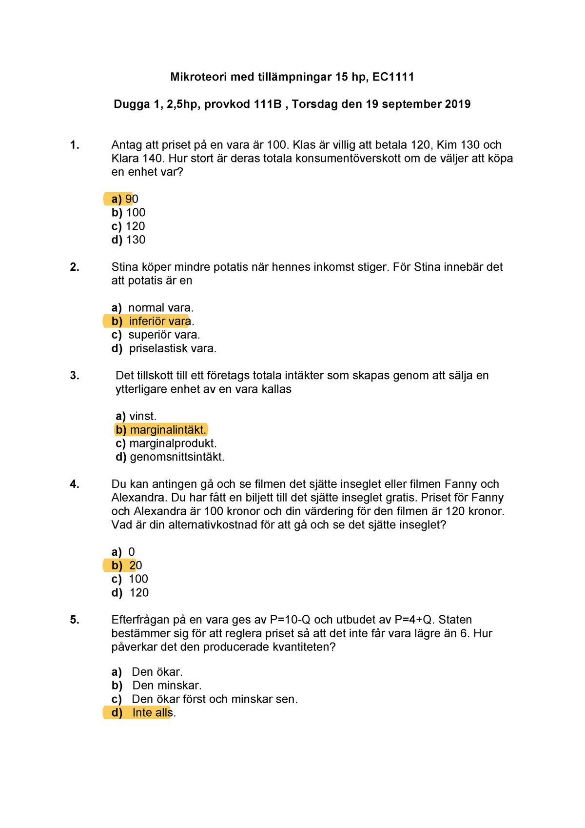 Final 19 September 2019 Frågor Och Svar Mikroteori Med Tillämpningar