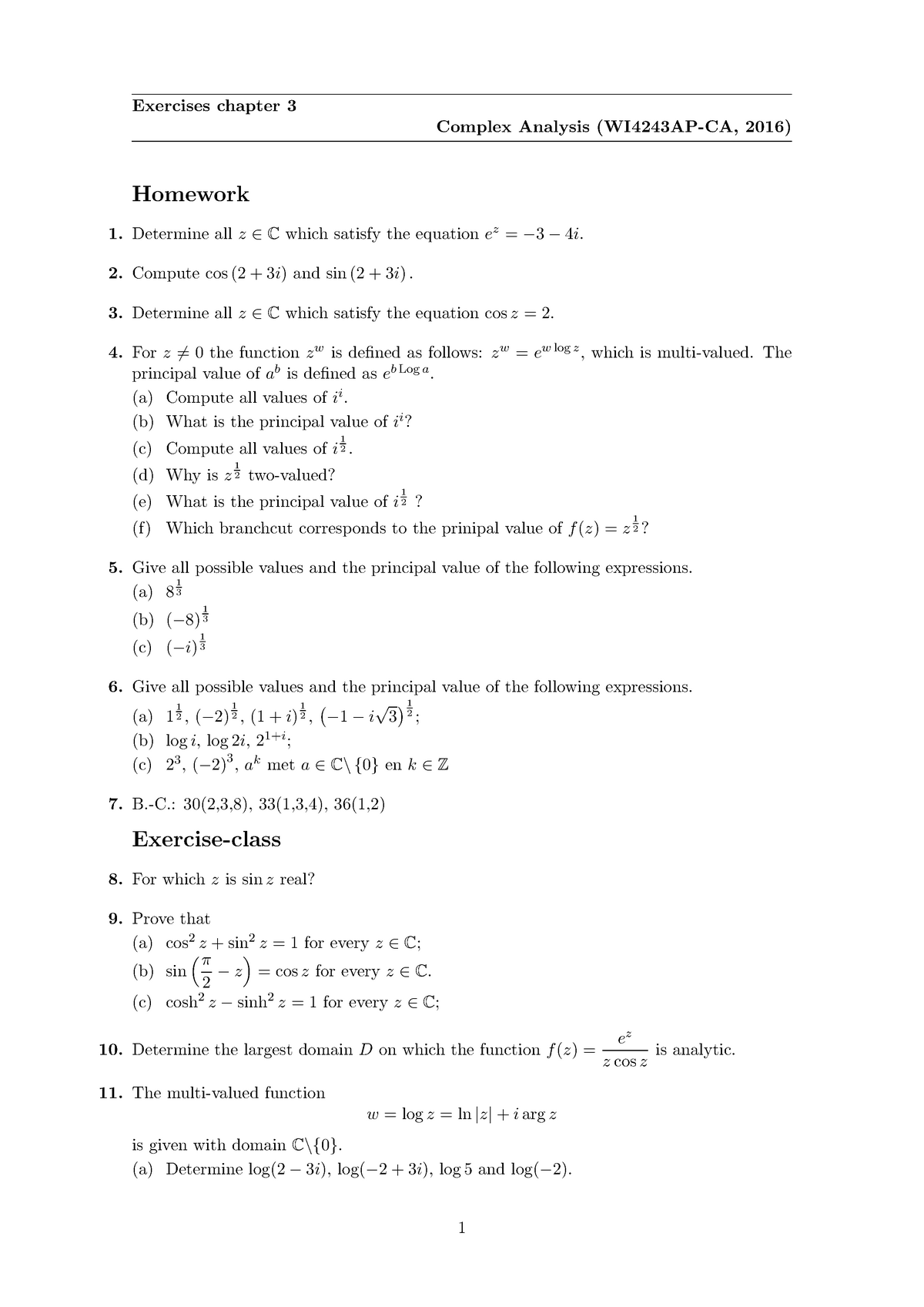 Werkgroep Uitwerkingen 3 Practice Exercises Solutions Mmp