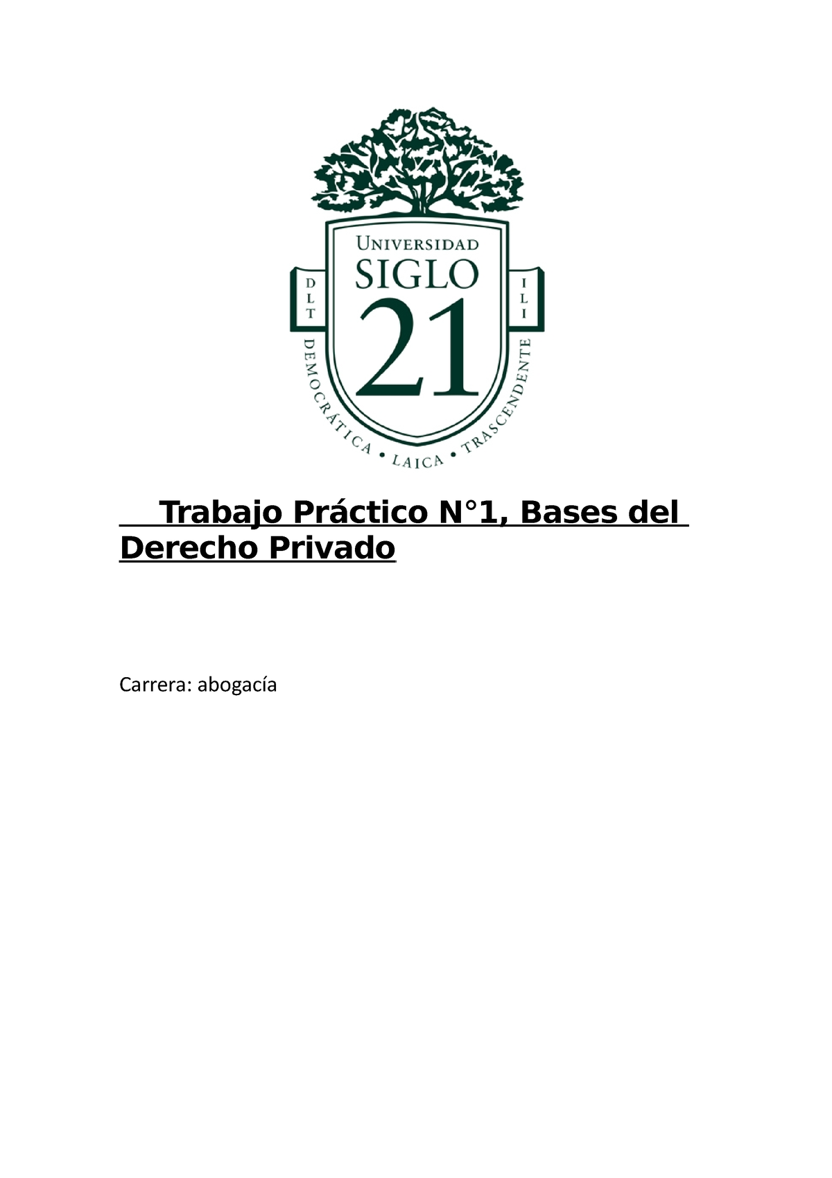 Derecho Privadoo Tp N1 Dercho Privado Tp1 Trabajo Práctico N°1