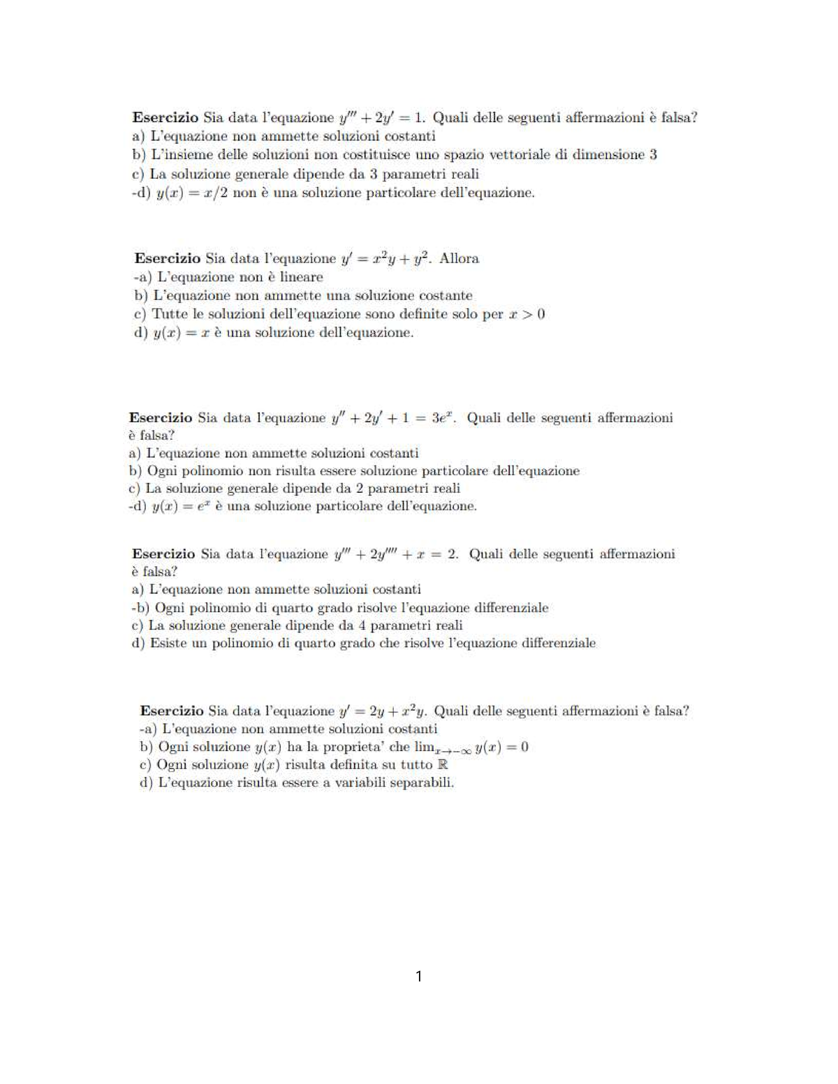 Equazioni Differenziali Analisi Matematica 2 Studocu