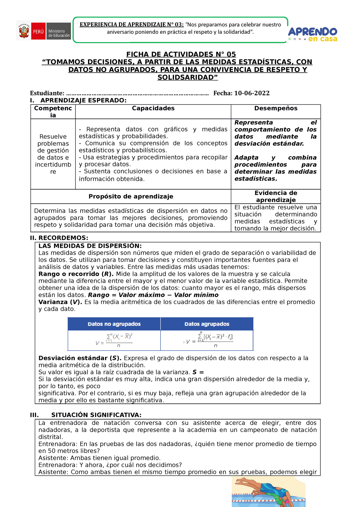 Ficha 5 5to Sesion 5 Ok Buena Ficha De Actividades N° 05