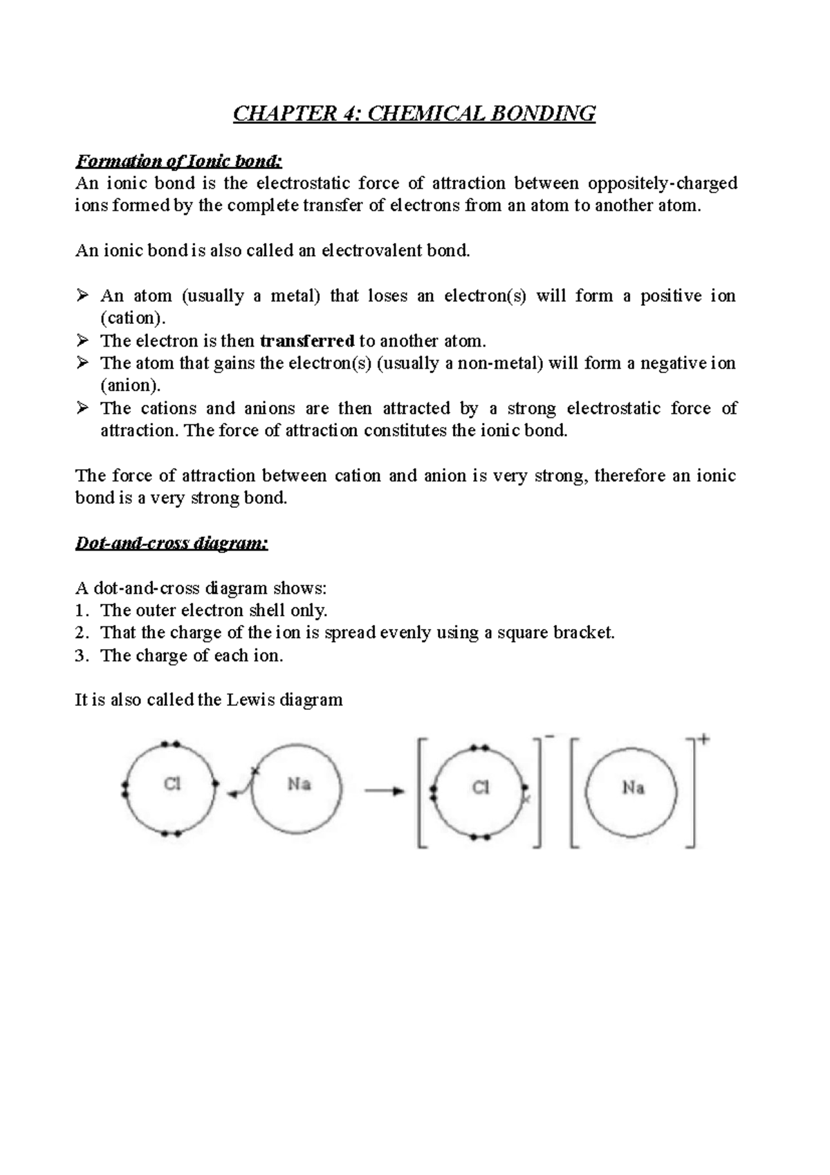 Chemical Bonding Part 1 Chapter 4 Chemical Bonding Formation Of