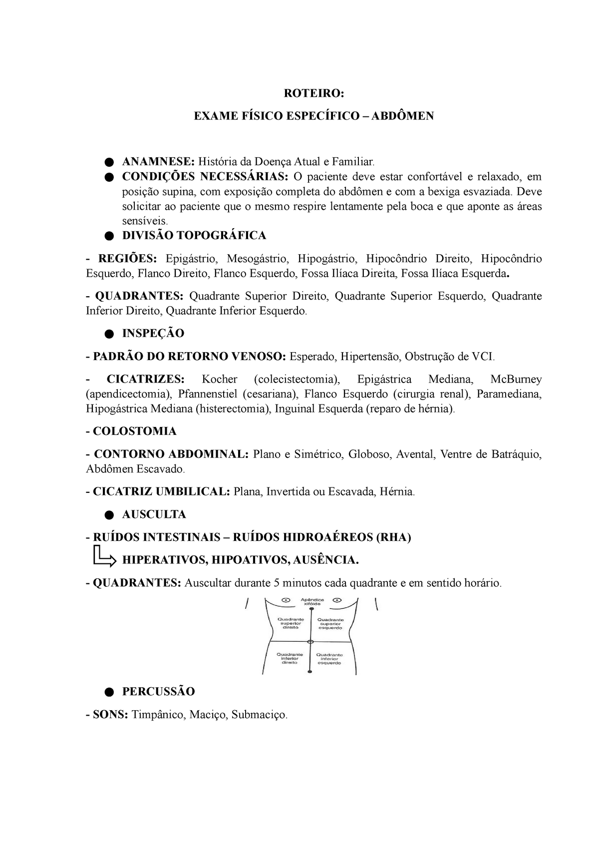 Exame Físico Do Abdome Roteiro Exame FÍsico EspecÍfico AbdÔmen