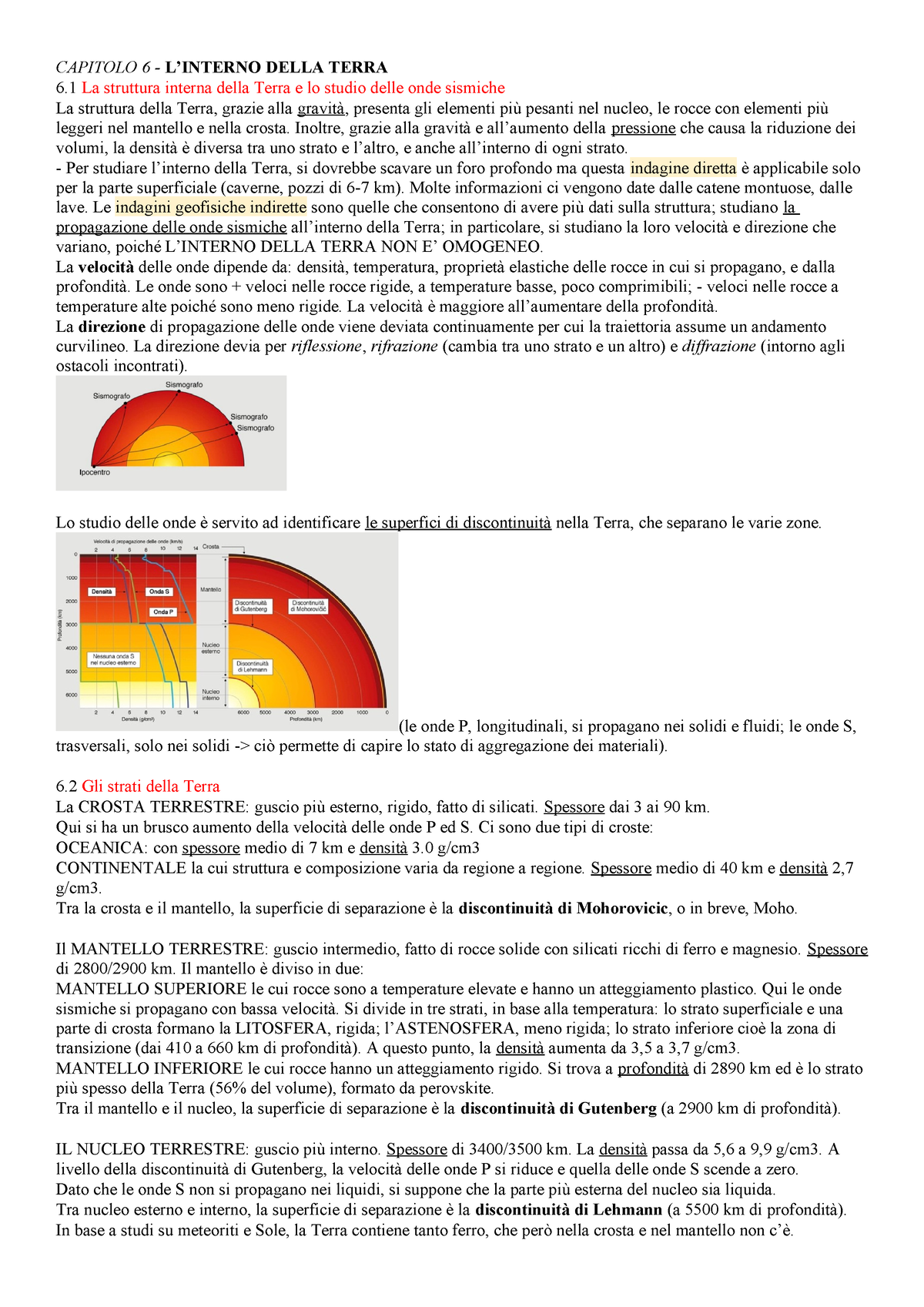 Scienze Della Terra Capitolo 6 Linterno Della Terra 6 La Struttura