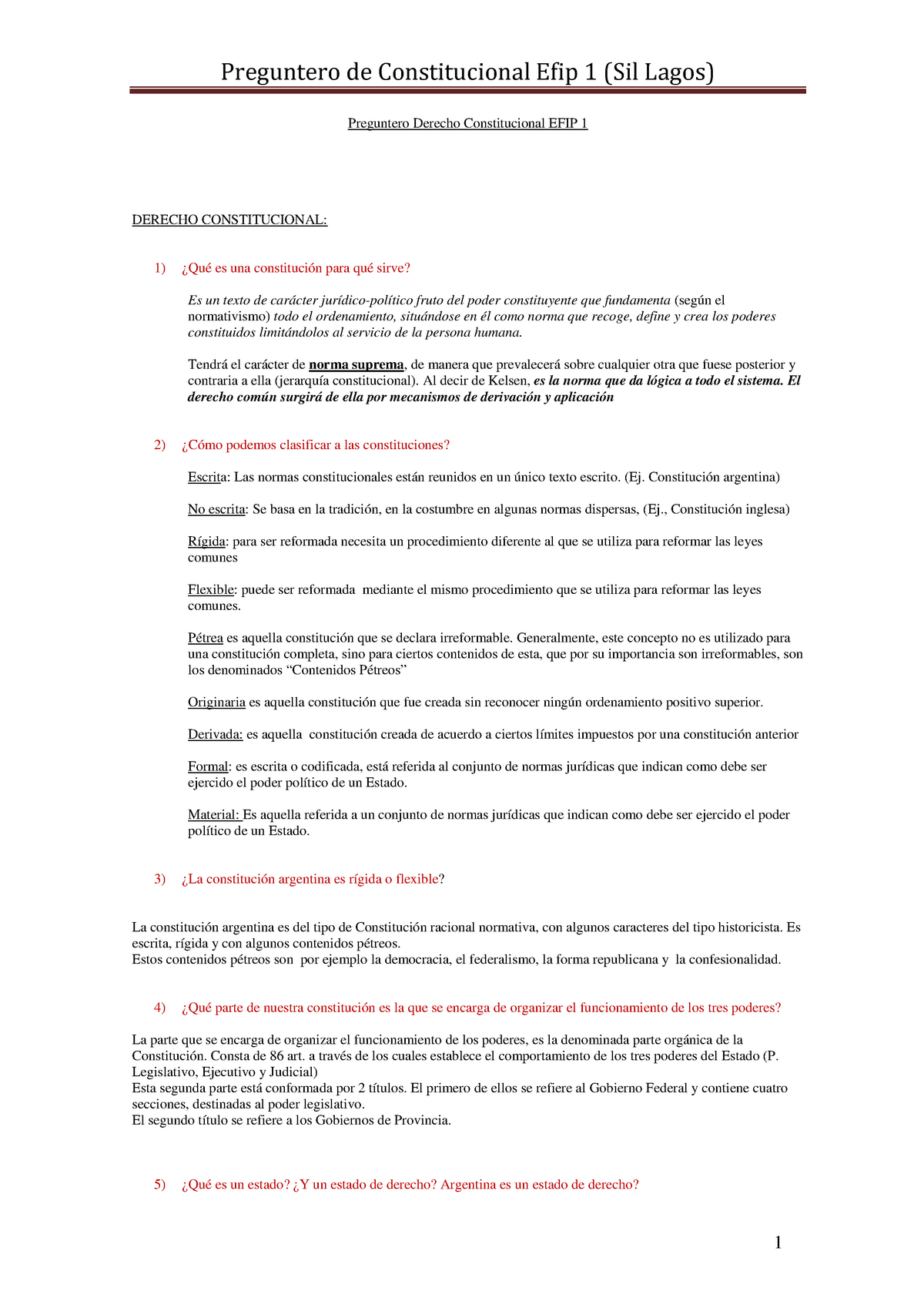 Preguntero Ejemplificativo Preguntero Derecho Constitucional Efip 1