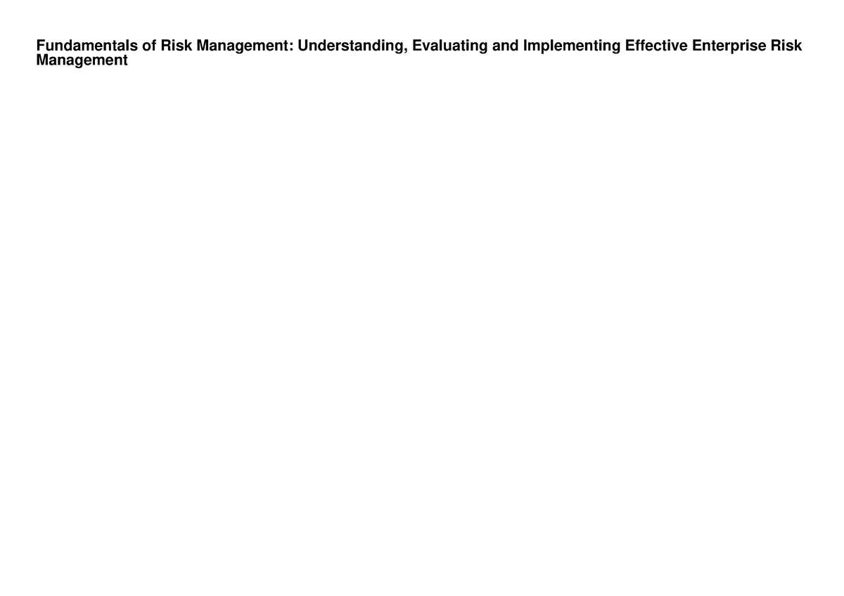 Pdfreaddownload Fundamentals Of Risk Management Understanding