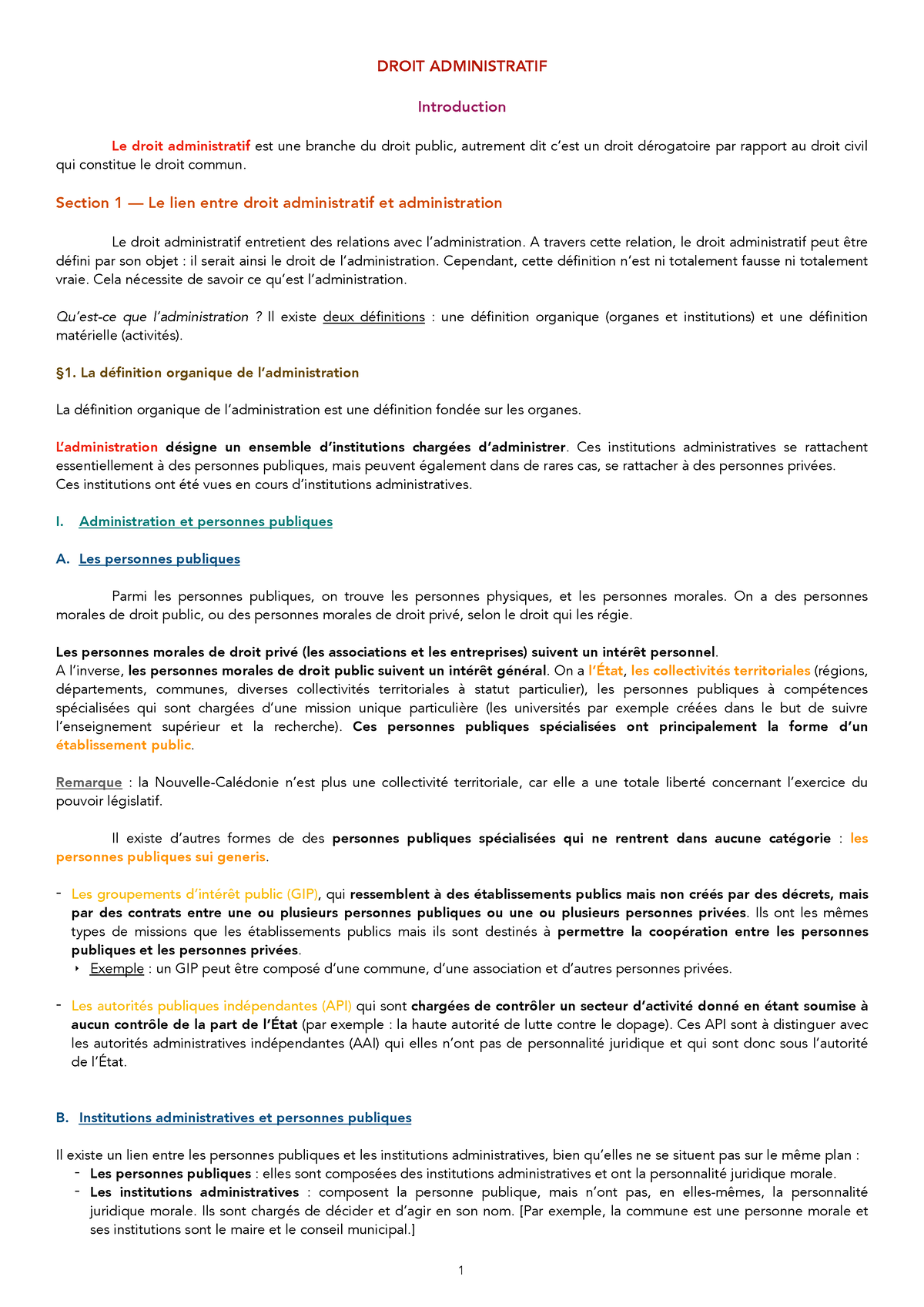 Droit Administratif S3 Droit Administratif Introduction Le Droit