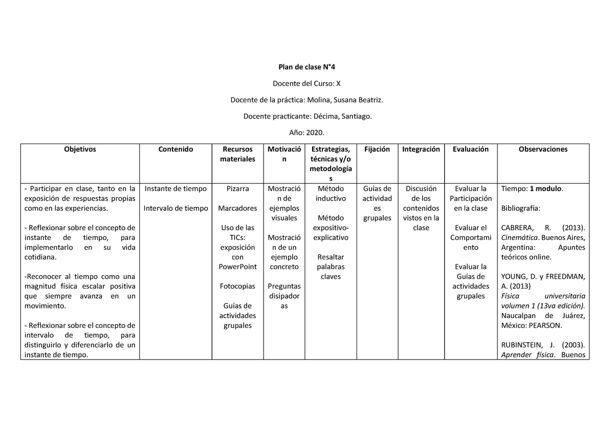 Plan De Clase 4 Instante E Intervalo De Tiempo Warning Tt