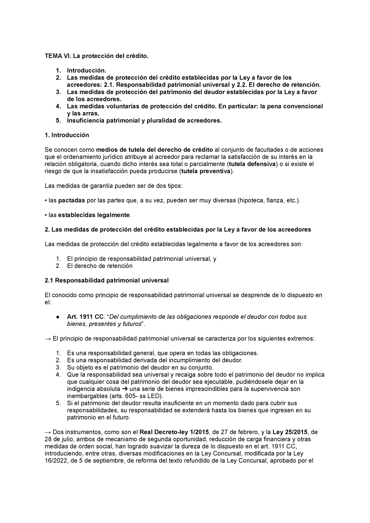 Tema 6 Oyc Apuntes Para El Examen De Obligaciones Y Contratos