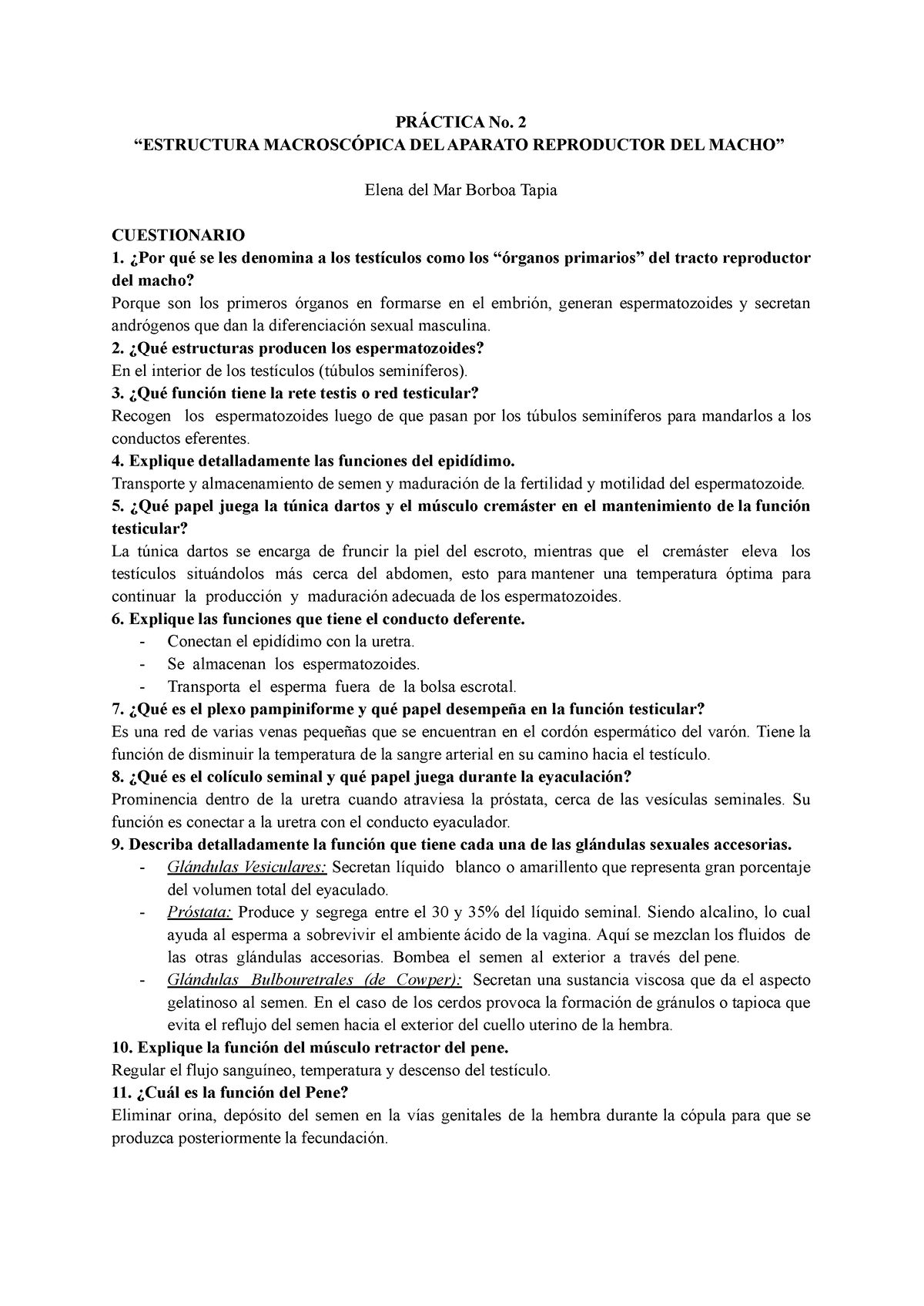 Cuestionario 2 Fisio Repro Lab PrÁctica No 2 “estructura