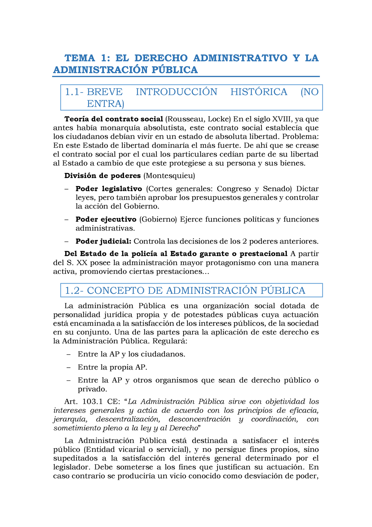 Administrativo Apuntes Para Completar Con Diapositivas Tema 1 El