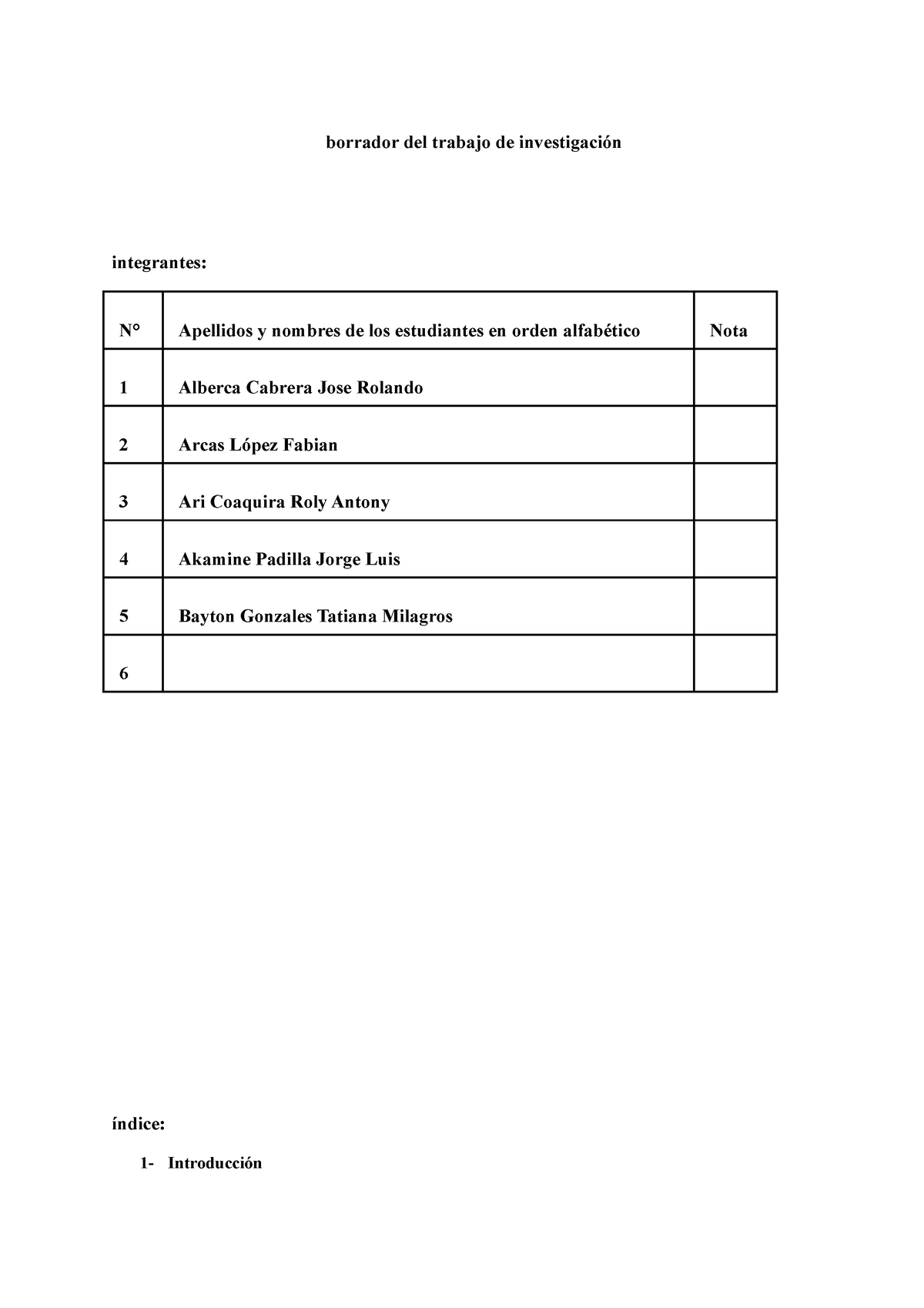 Borrador Del Trabajo De Investigación I Individuo Y Medio Ambiente