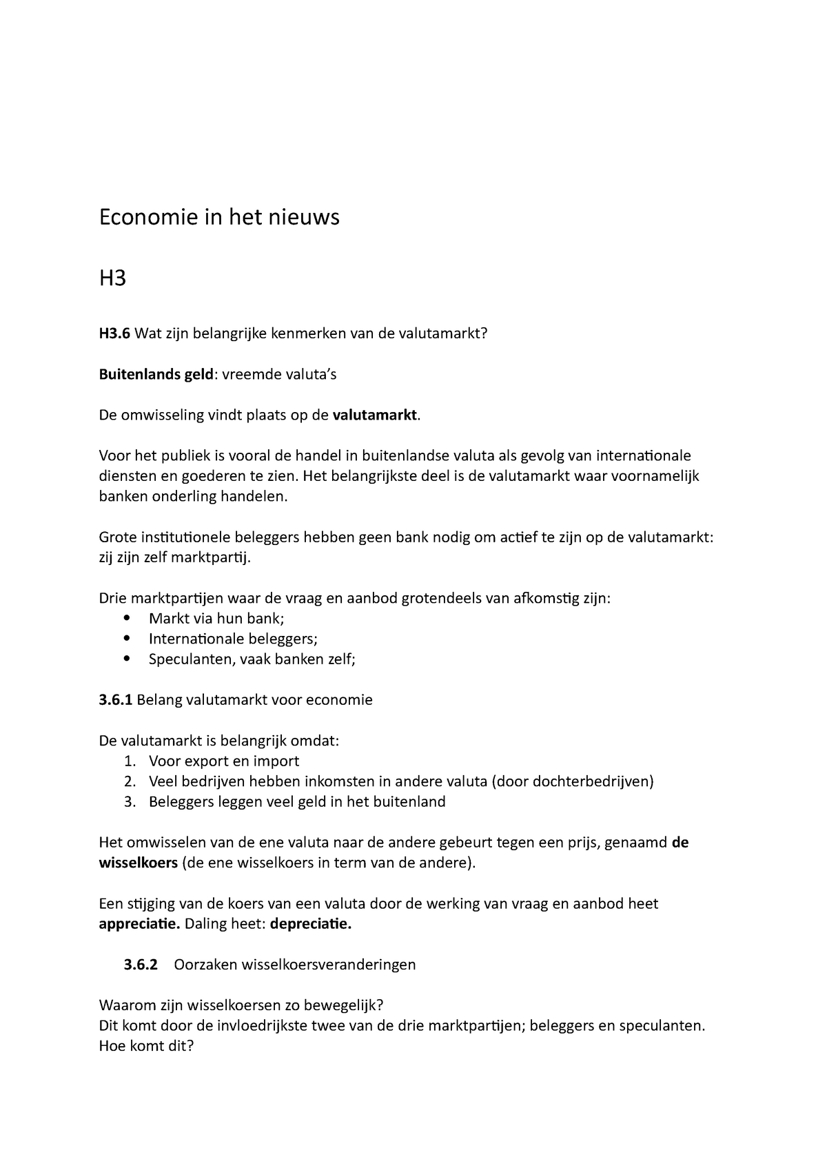 M31 Economie Samenvatting Paragraaf 36 Economie In Het Nieuws H3