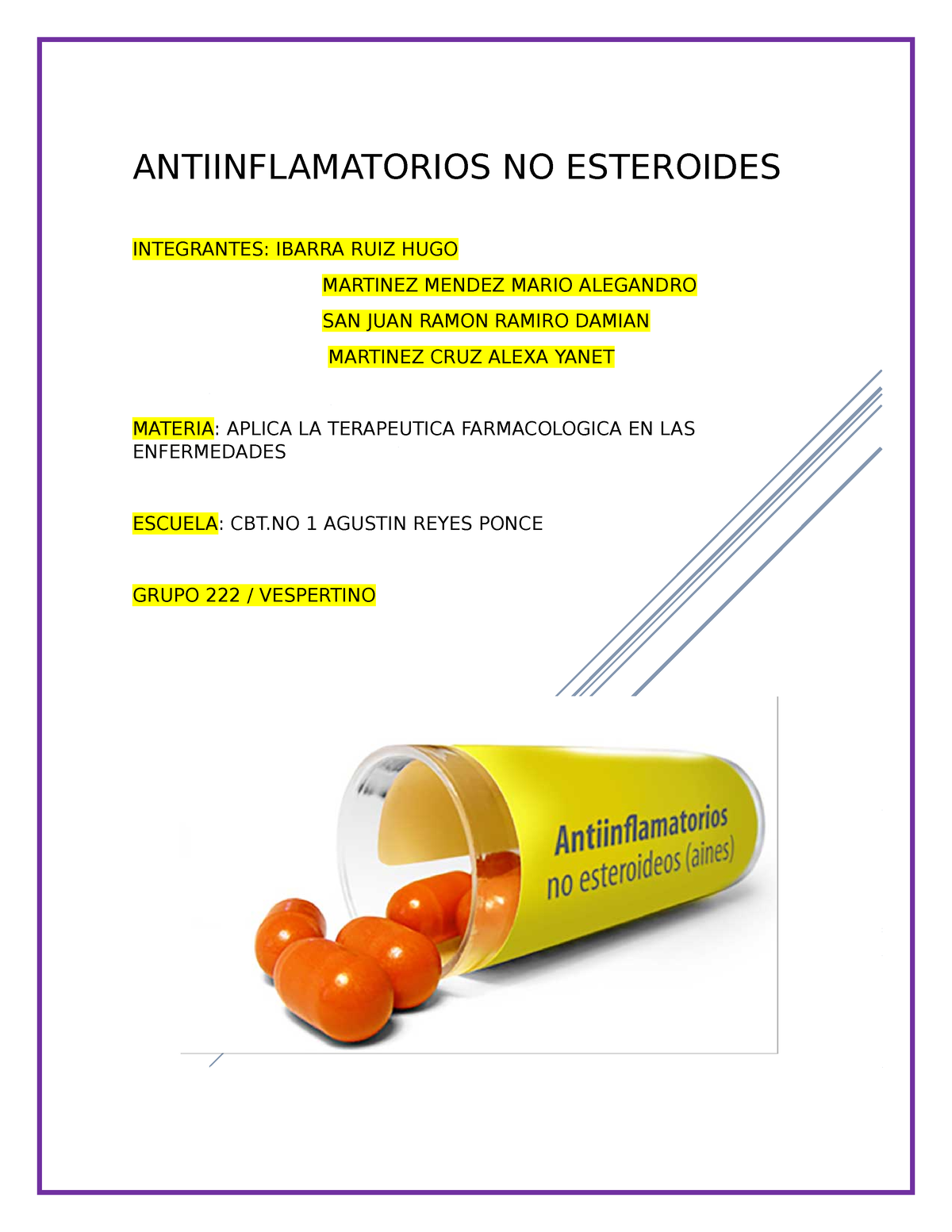 Antiinflamatorios No Esteroides Antiinflamatorios No Esteroides