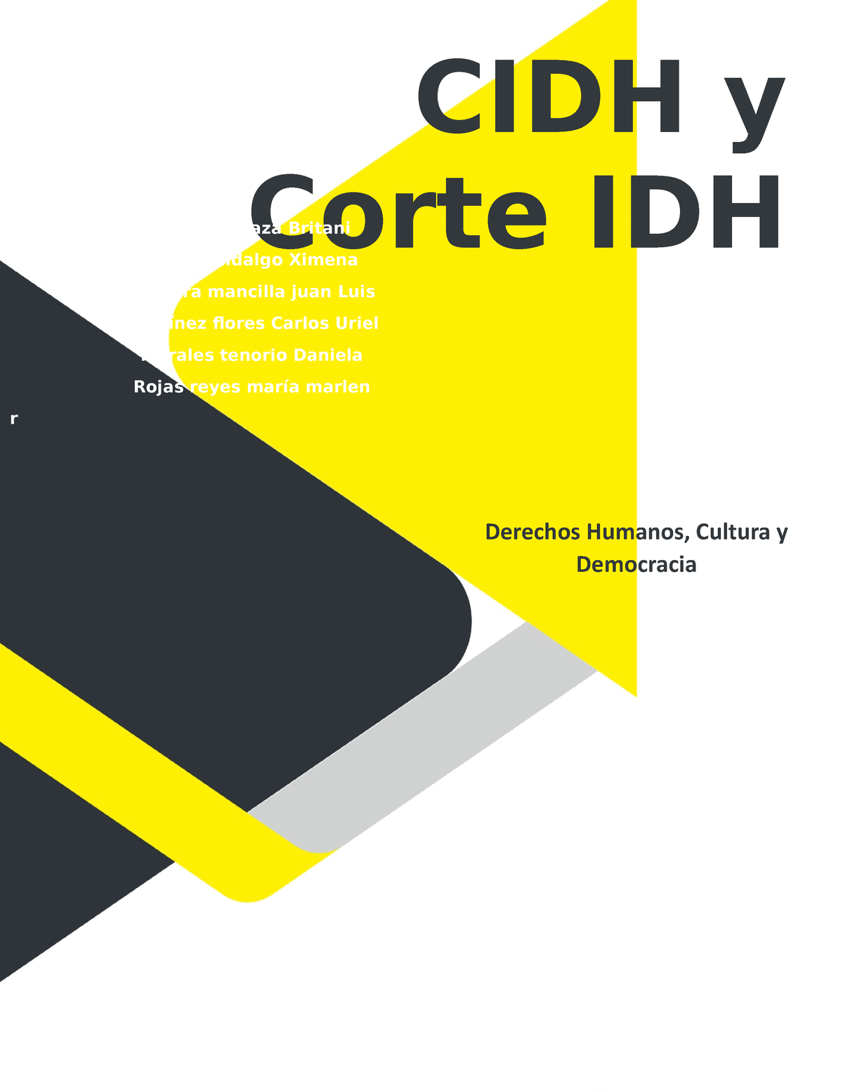 Cidh Y Corte Idh Cidh Y Corte Idh Profesor