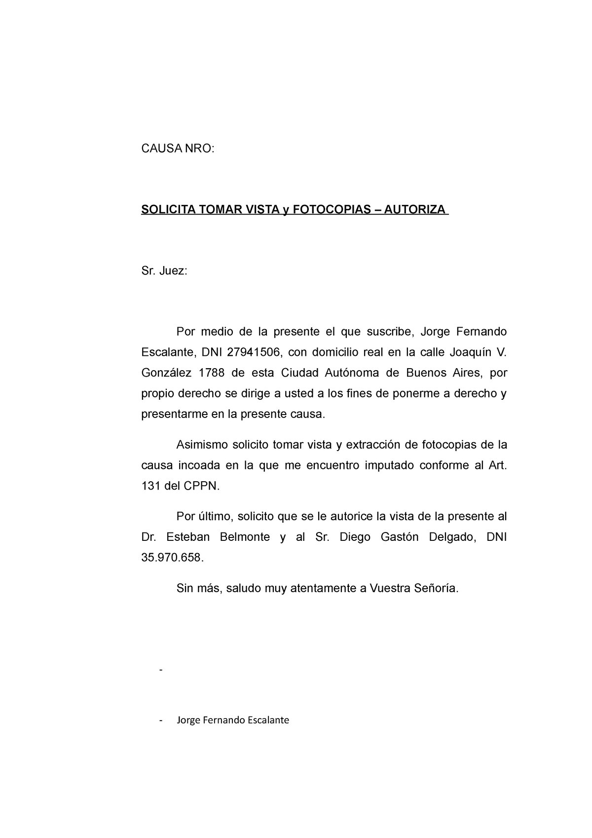 Doc Informe Escrito De Vista De La Causa Harold Otini