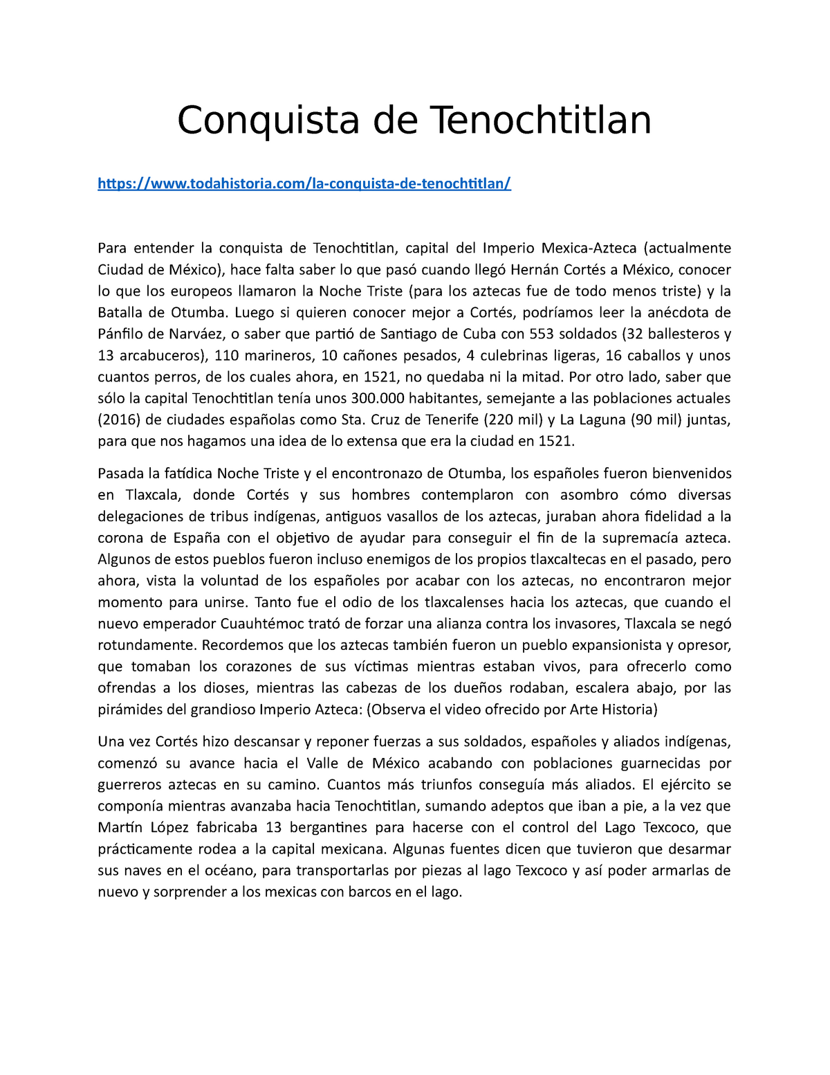 Conquista De Tenochtitlan Mexico Contemporaneo Conquista De