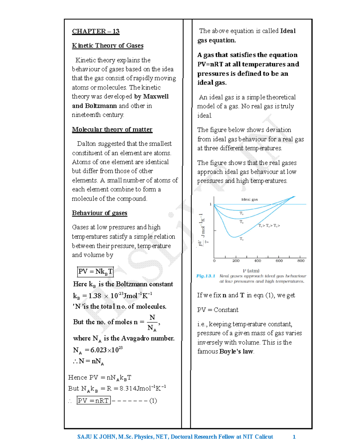 Kinetic Theory Of Gases Chapter 3 13 Kinetic Theory Of Gases Kinetic