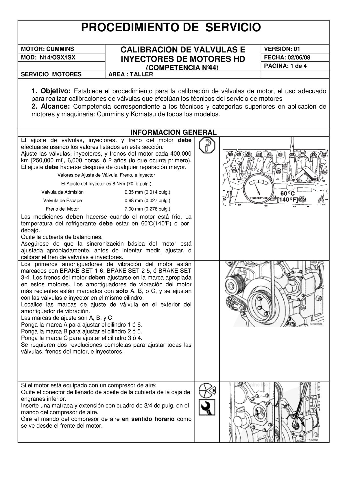 Idoc Ddsss Motor Cummins Calibracion De Valvulas E Inyectores De