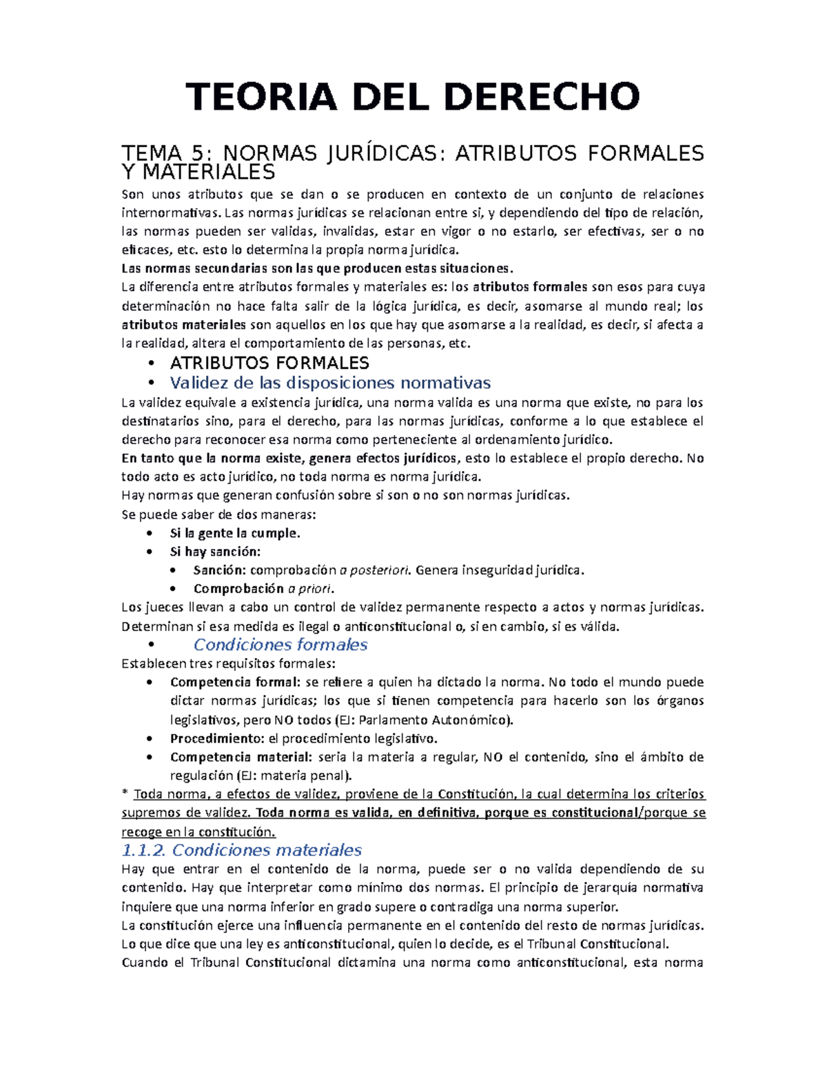 Tema 5 Teoria Del Dret Teoria Del Derecho Tema 5 Normas JurÍdicas