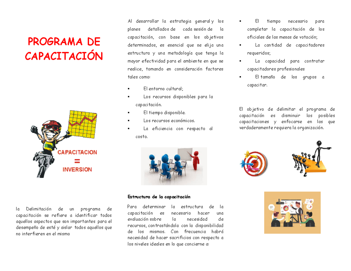 Folleto Programa De Capacitacion Programa De CapacitaciÓn La