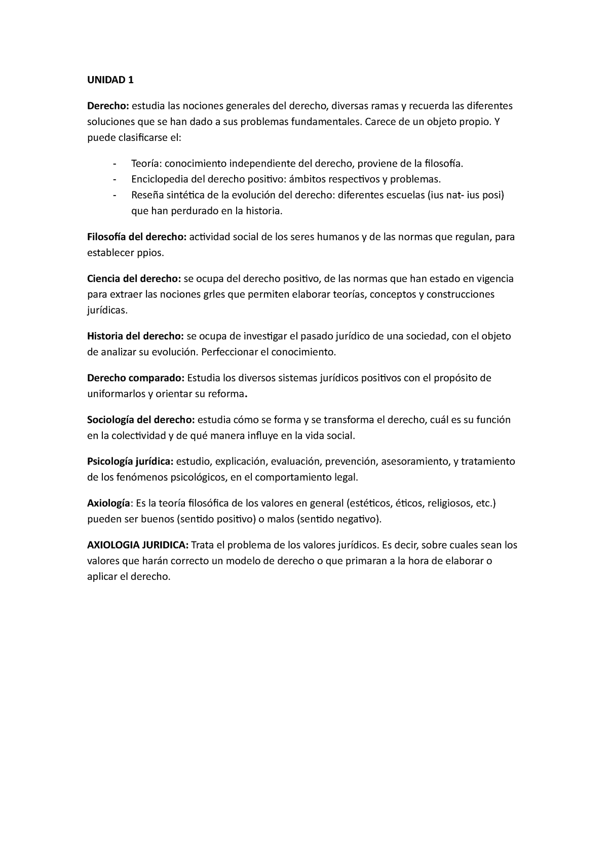 Introduccion Al Derecho Parcial 1 Unidad 1 Derecho Estudia Las