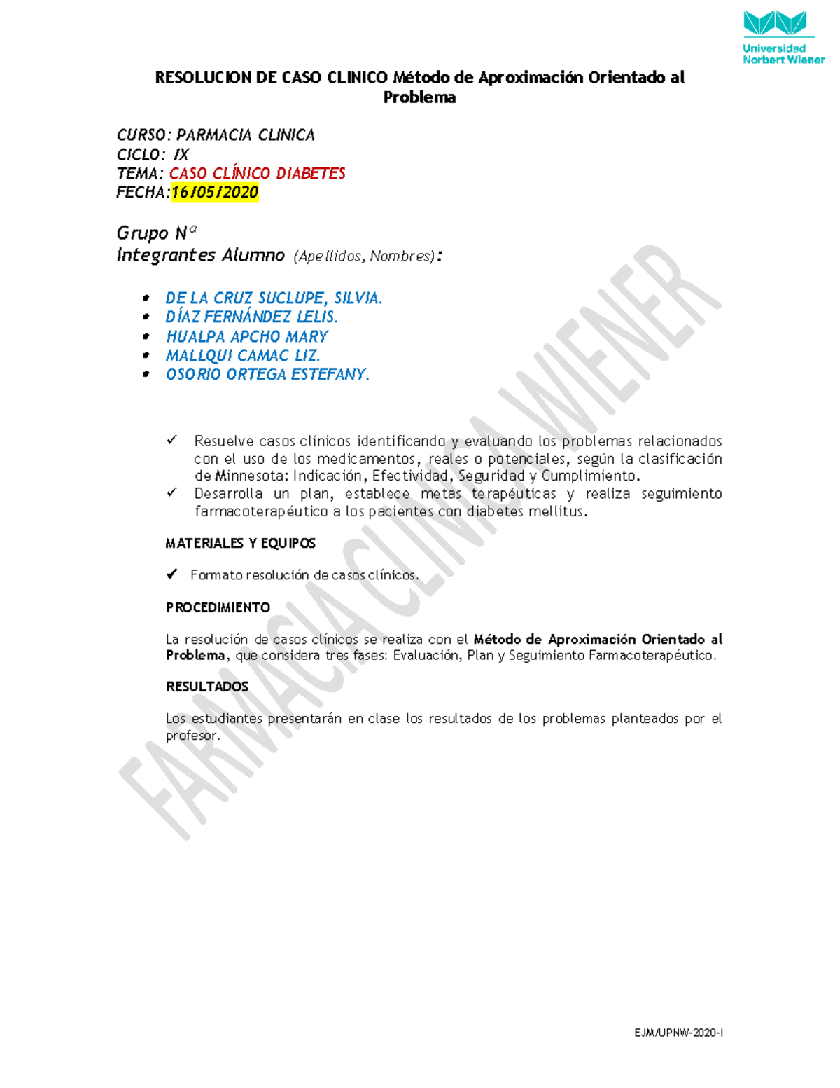 Resolucion De Caso Clinico Tarea 4 Resolucion De Caso Clinico Método