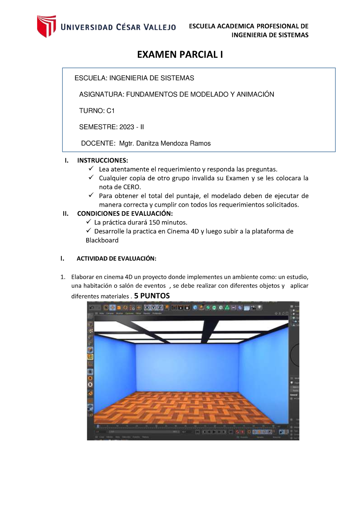 I Examen Parcial Escuela Academica Profesional De Ingenieria De